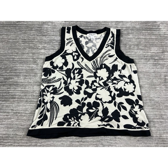 Judith Hart | Sweaters | Judith Hart Womens X Tan Black Floral Print ...